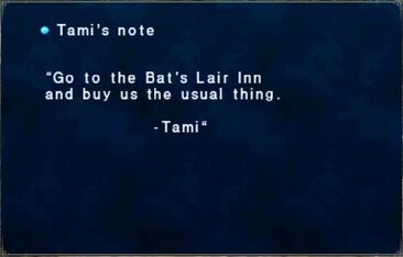 Tami's Note - HorizonXI Wiki